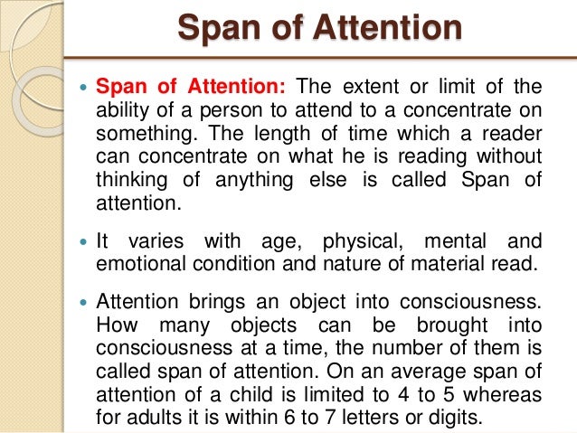 Attention & concentrartion