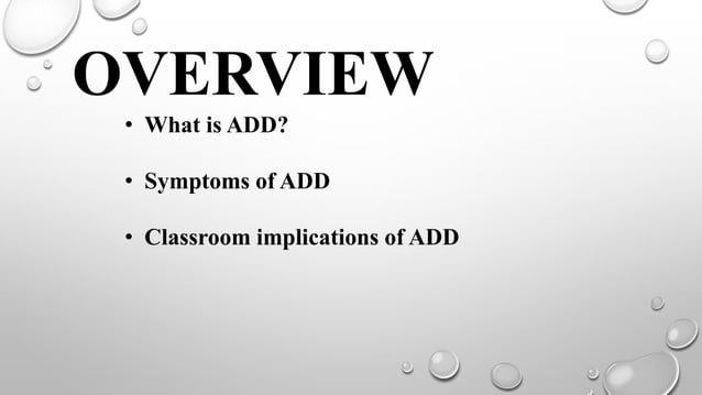 Attention deficit disorders | PPT
