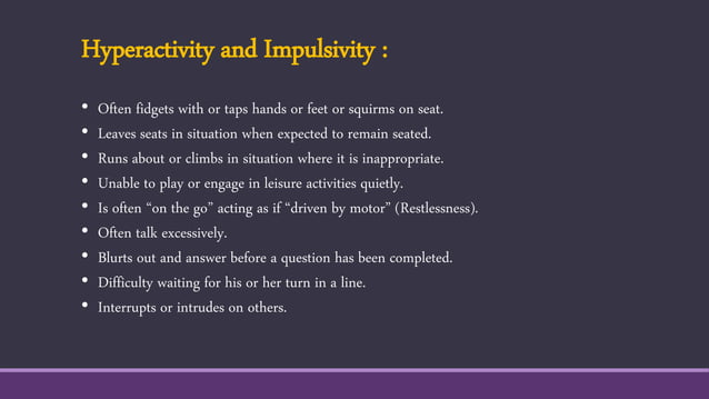 Attention deficit hyperactivity disorder | PPT