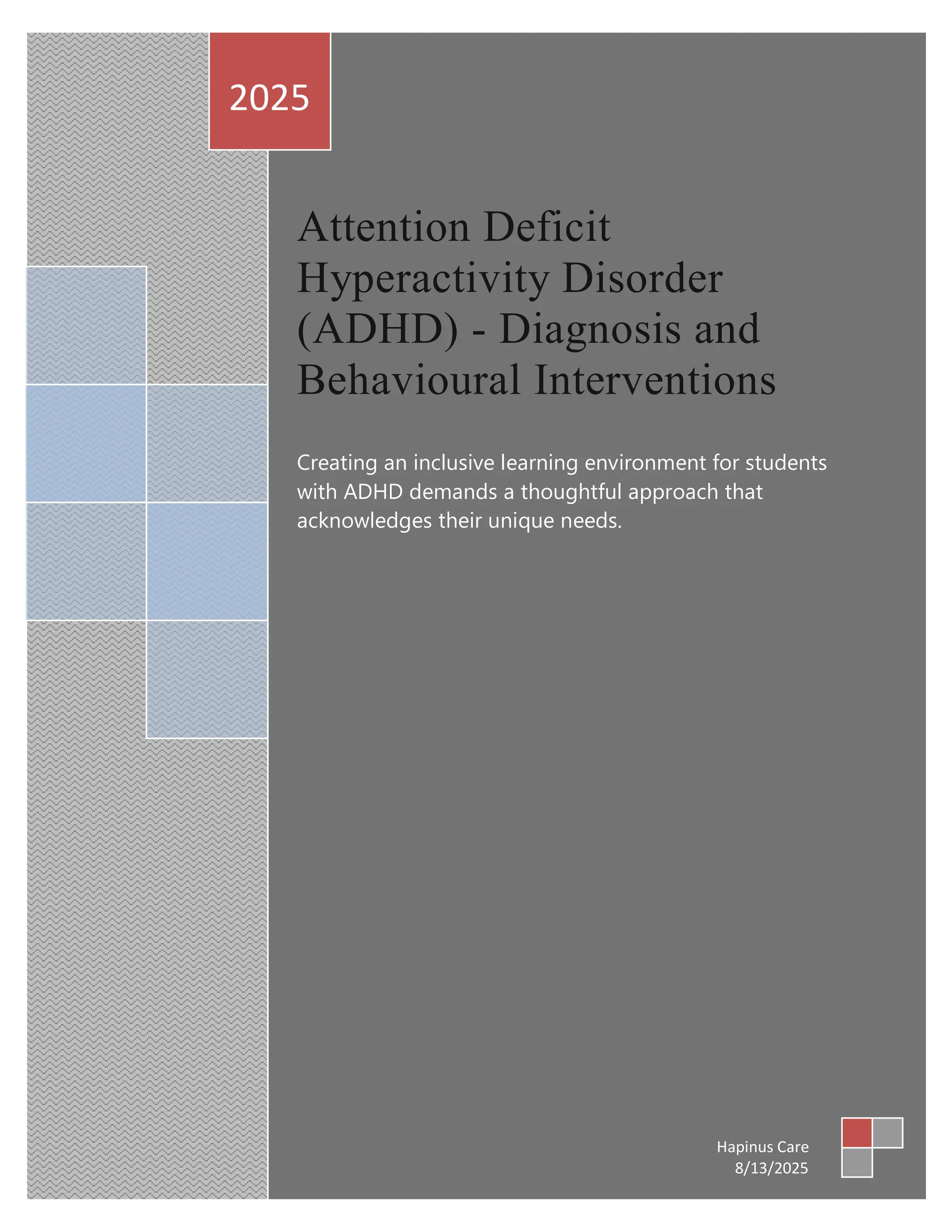 Attention Deficit Hyperactivity Disorder (ADHD) - Diagnosis and ...