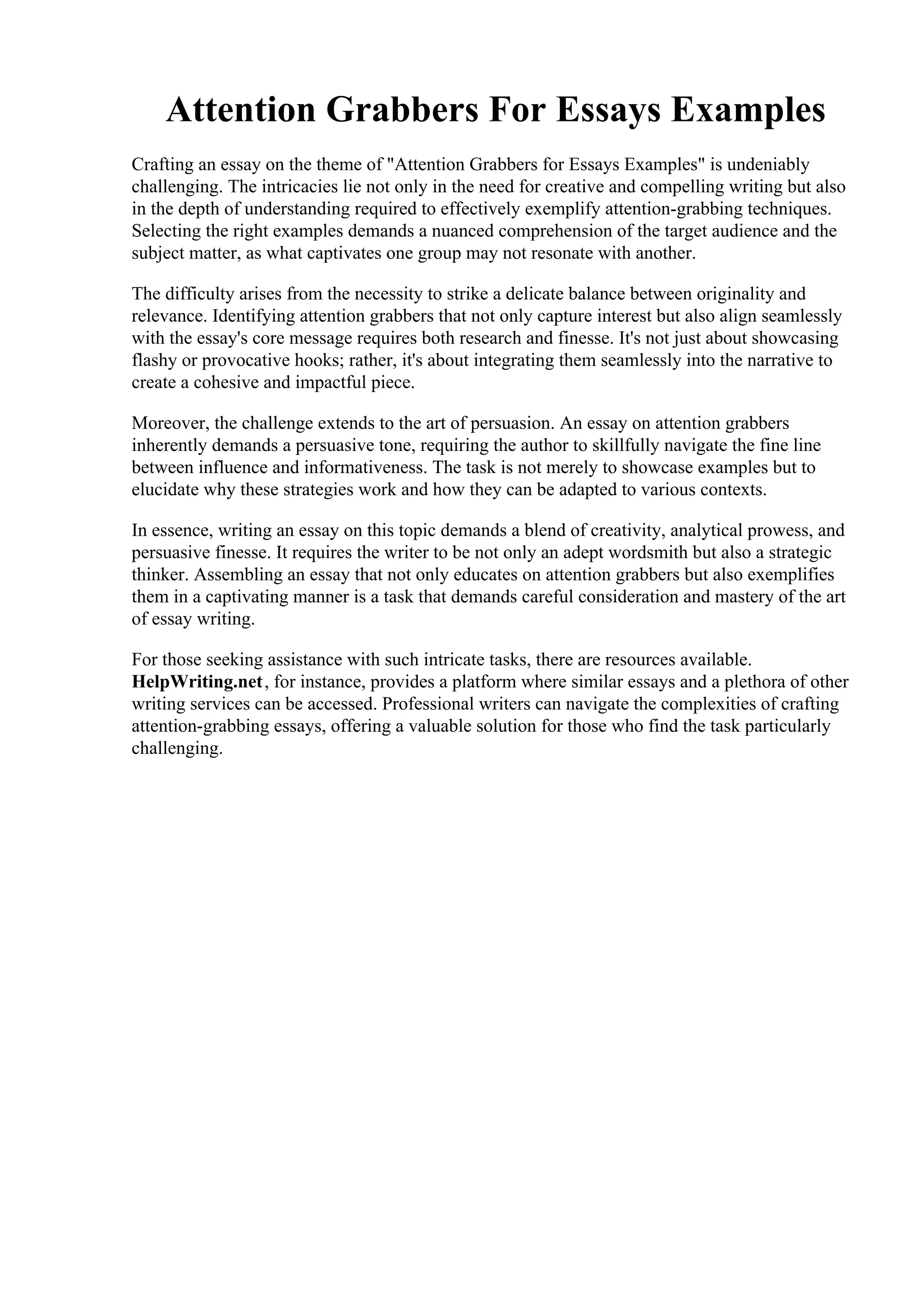 Attention Grabbers For Essays Examples.pdf