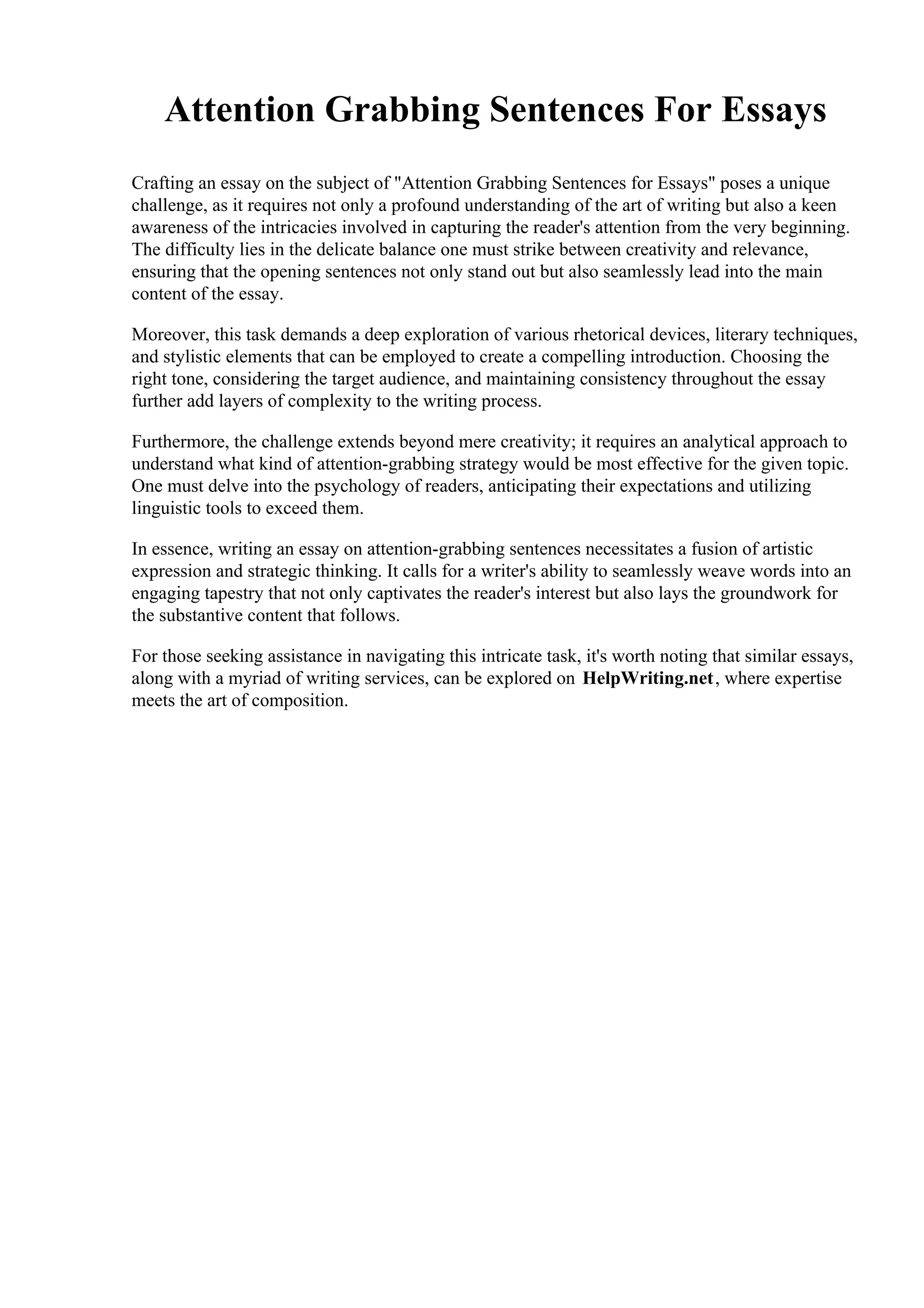 Attention Grabbing Sentences For Essays.pdf