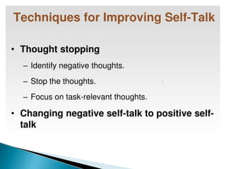 Attention & Self-talk in sports psychology | PPTX