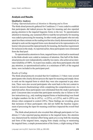 Attention To Form And Meaning Revisited | PDF