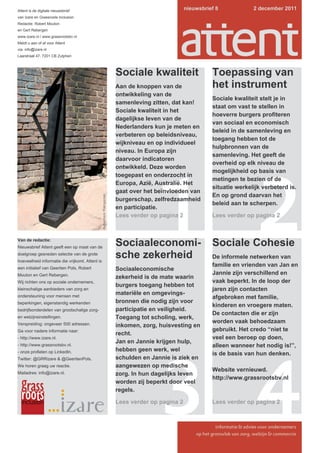 Nieuwsbrief Attent nr. 8 (sociale kwaliteit: cohesie, empowerment ...
