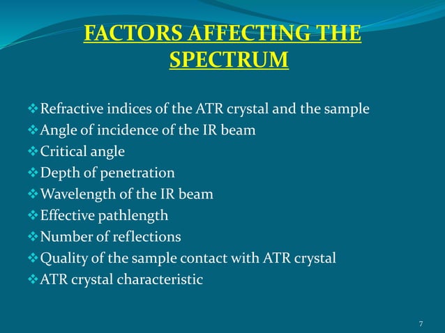 Attenuated total reflectance spectroscopy | PPTX