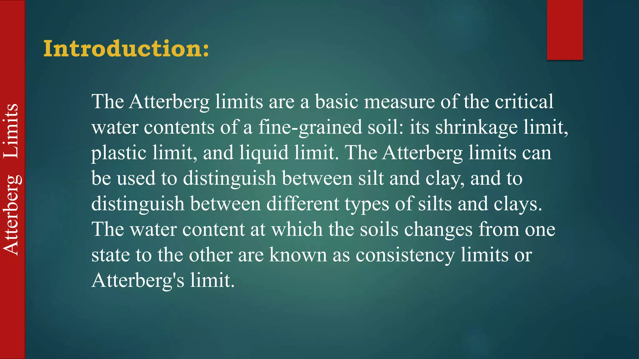 Atterberg limits | PPTX