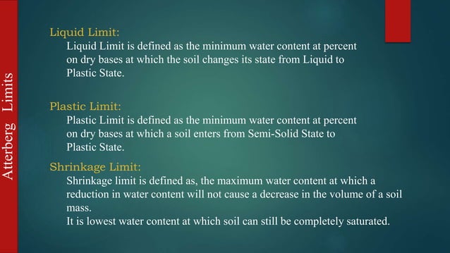 Atterberg limits | PPTX | Geology | Science