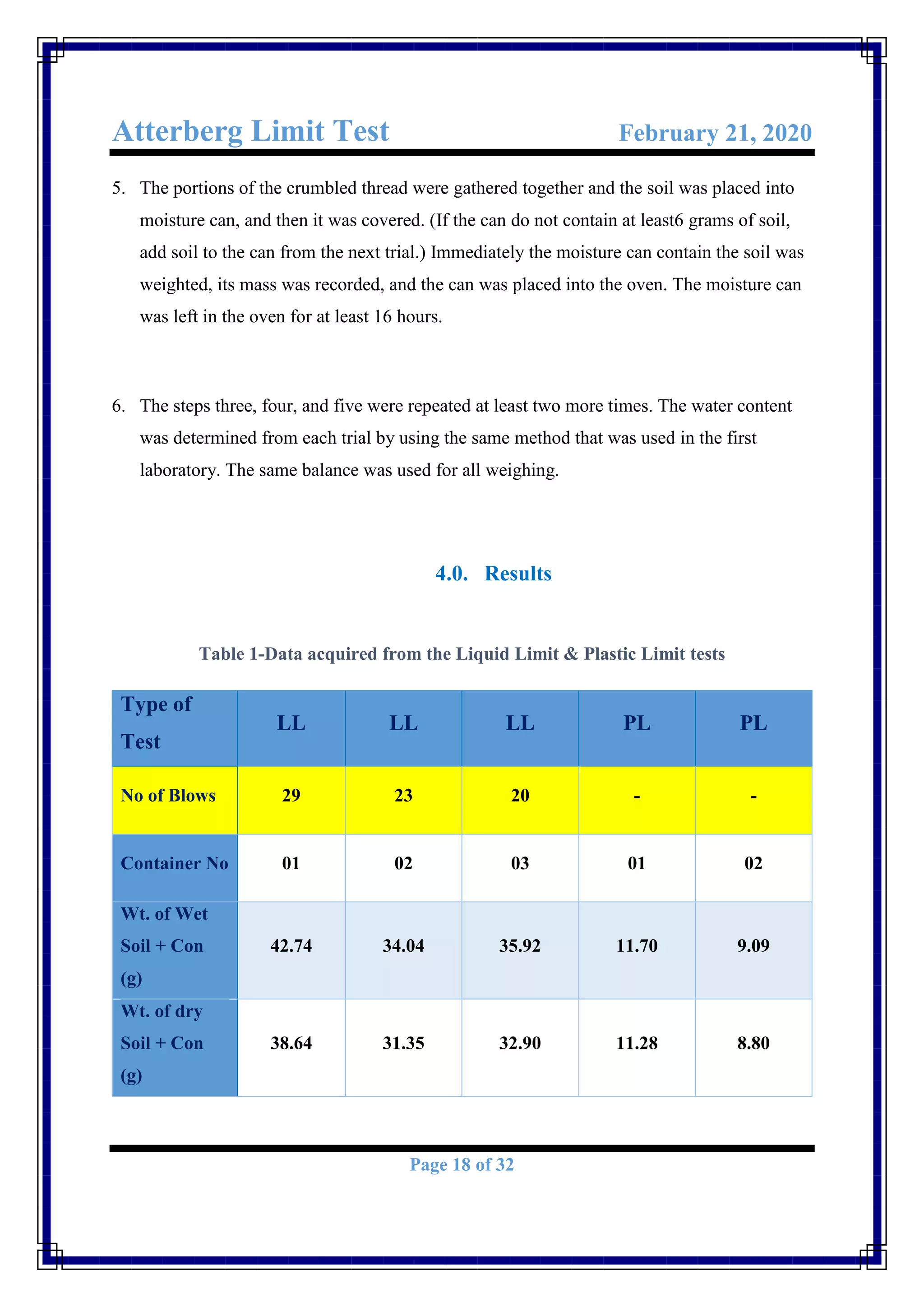 Atterberg Limit Test | PDF