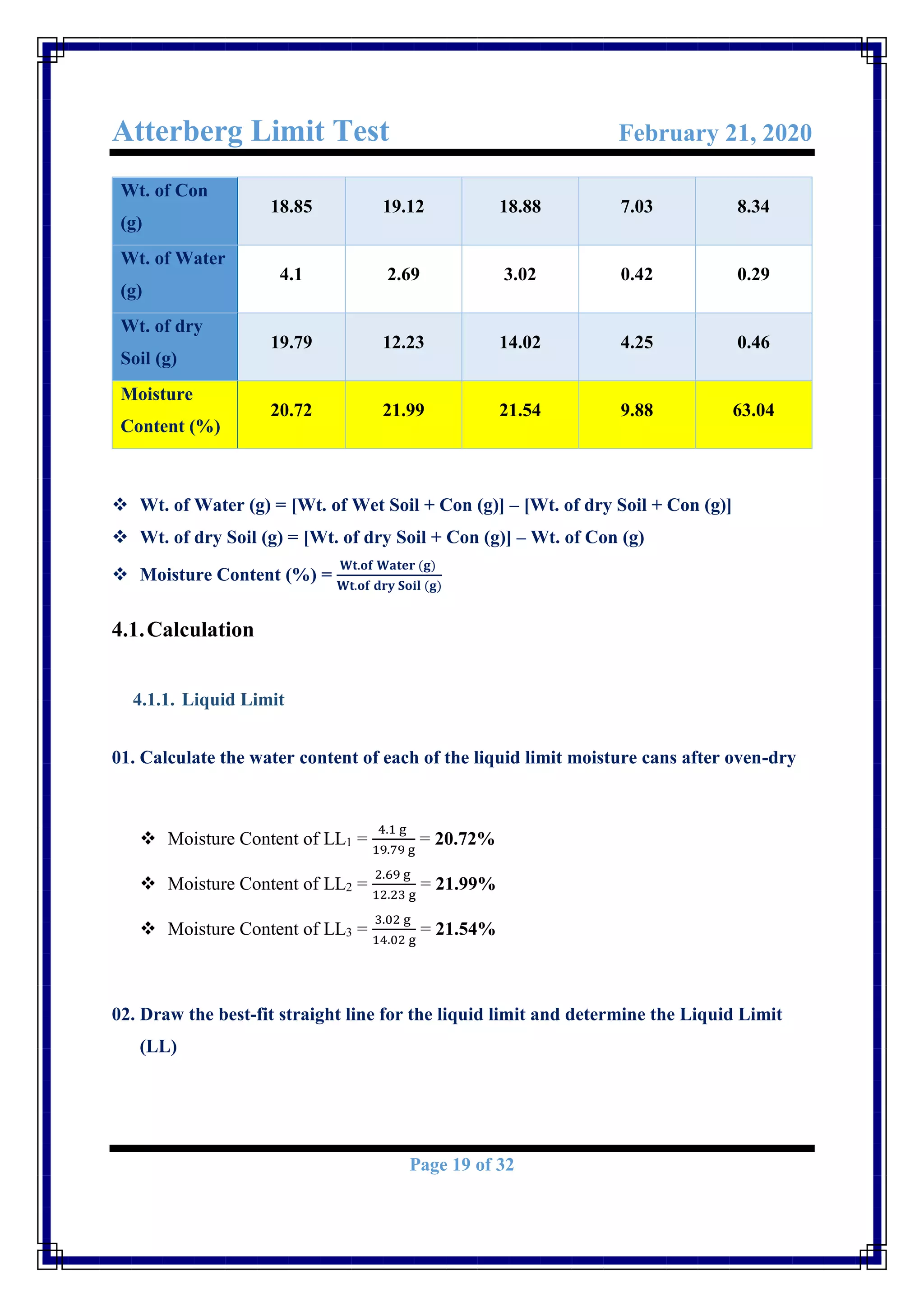 Atterberg Limit Test | PDF