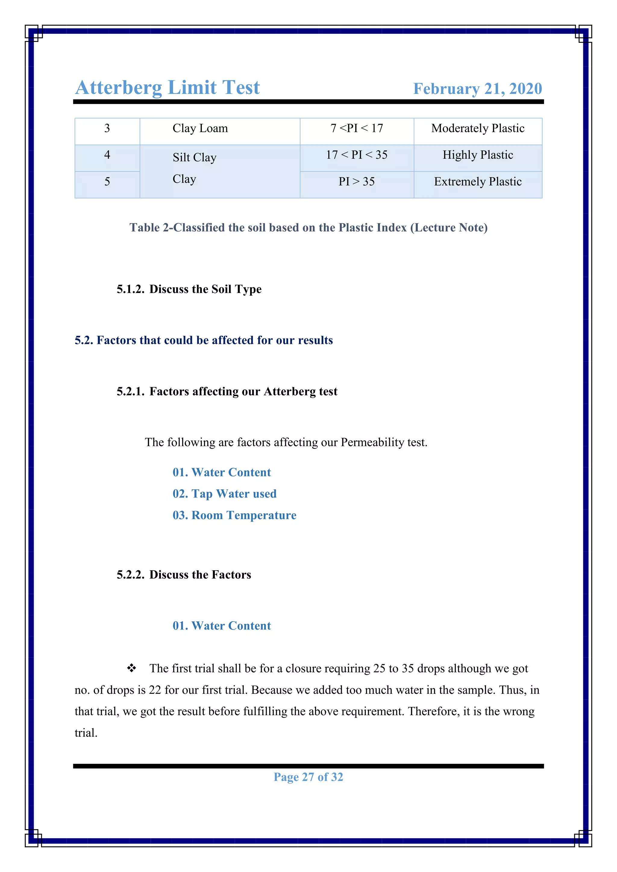Atterberg Limit Test | PDF