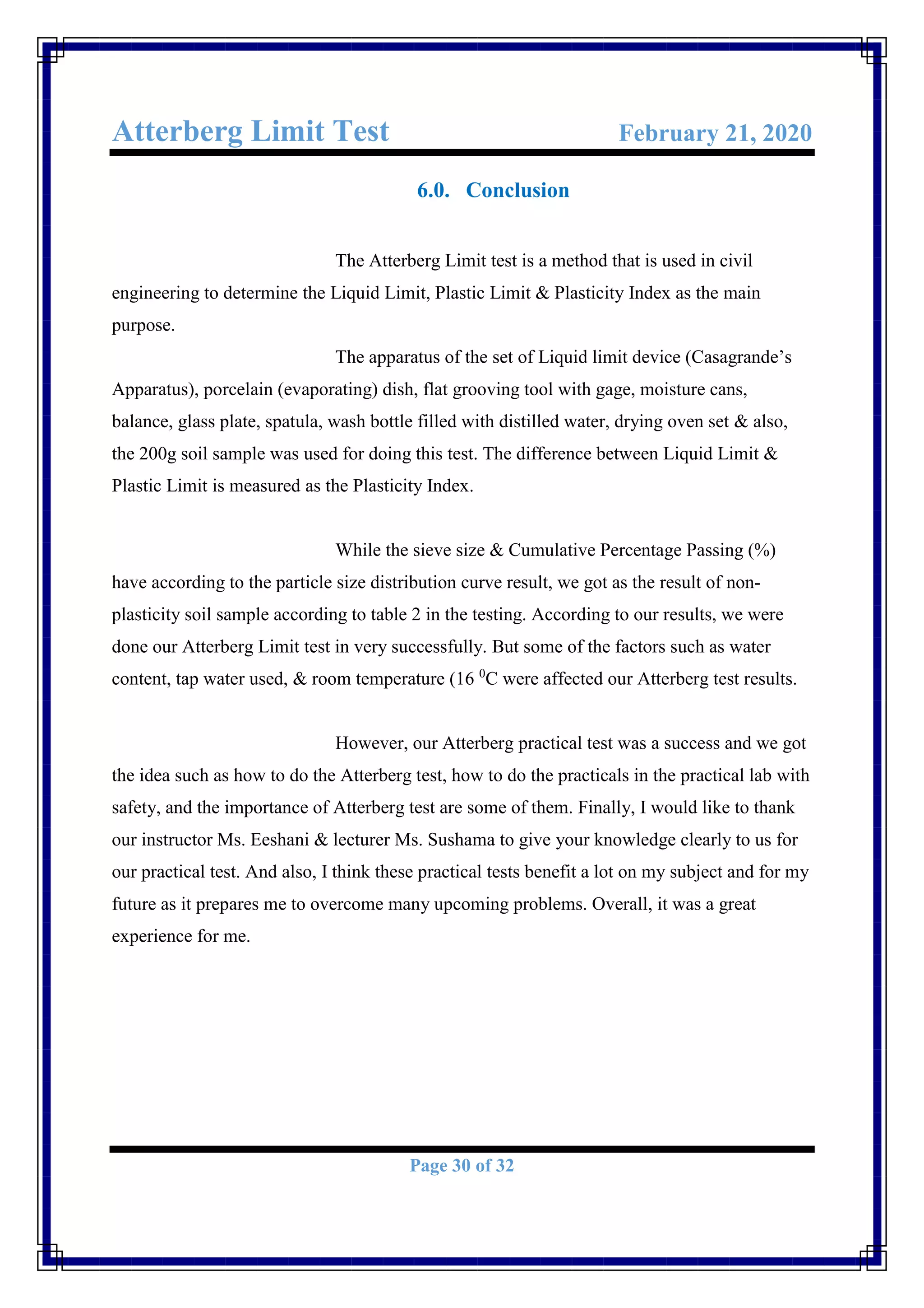 Atterberg Limit Test | PDF