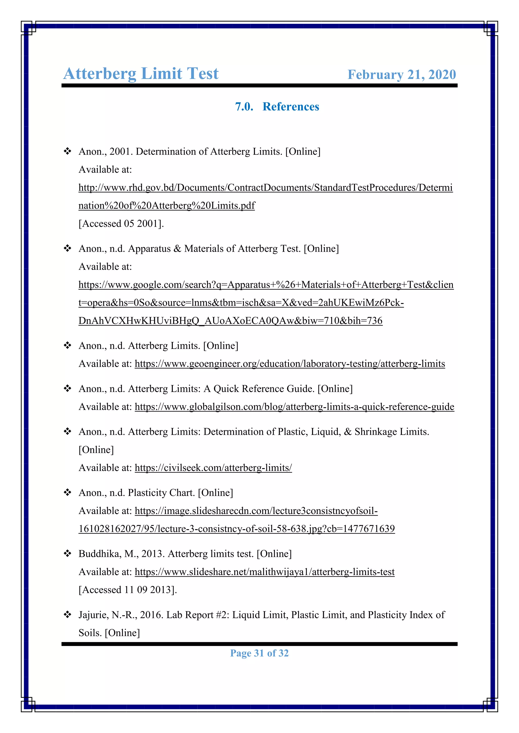 Atterberg Limit Test | PDF
