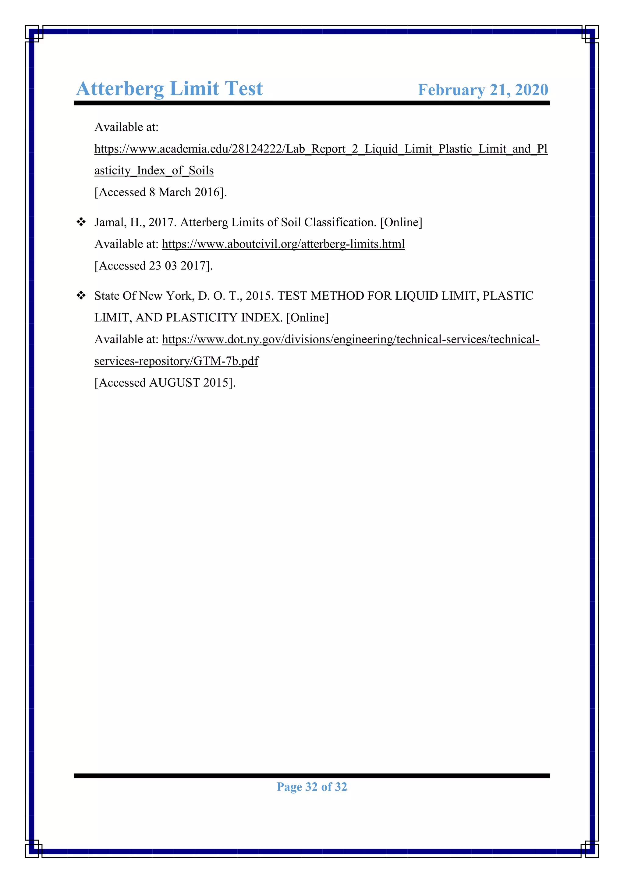 Atterberg Limit Test | PDF