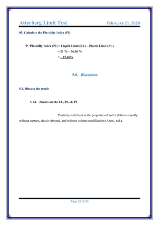 Atterberg Limit Test | PDF