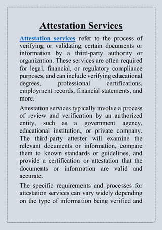Attestation Services | PDF