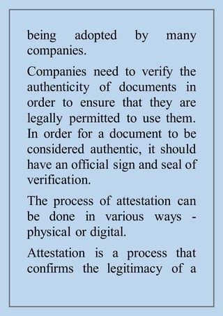 Attestation Services | PDF