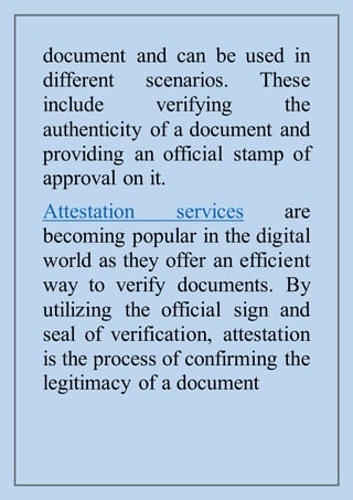 Attestation Services | PDF