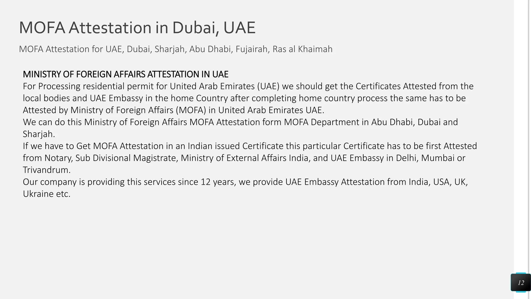 Attestation Services in UAE | PPTX
