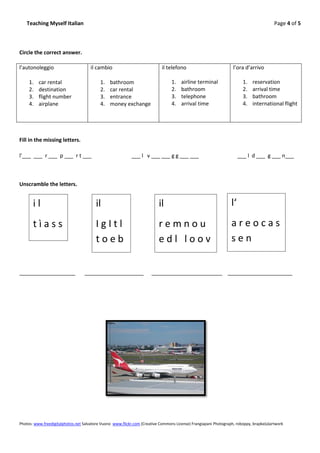 Italian Vocabulary-At the airport | PDF