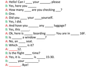 At the airport. Dialogue. Class 23..pptx