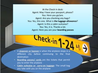 At the airport vocabulary | PPTX