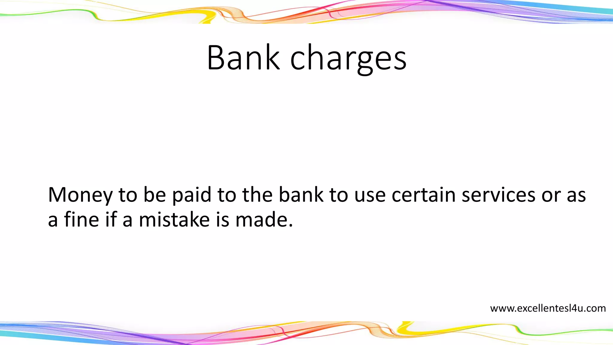 ESL at the bank flashcards | PDF