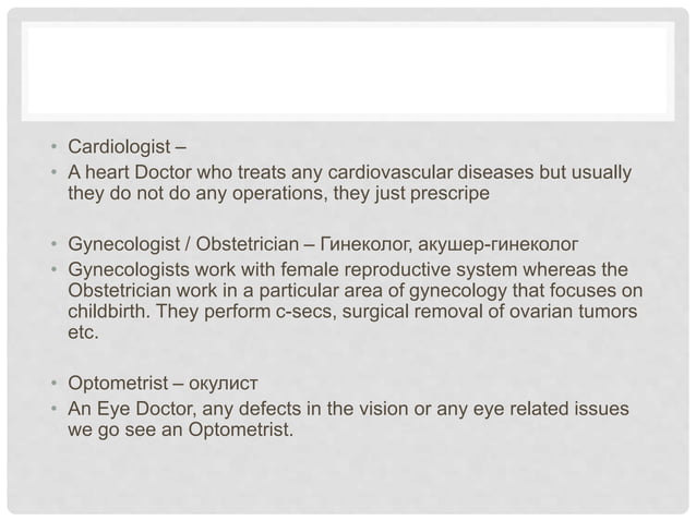 At the doctor`s vocabulary and phrases.pptx | Heart and Cardiovascular ...