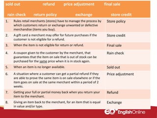 At the store exchange & refunds | PPTX