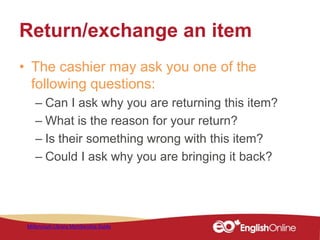 At the store exchange & refunds | PPTX