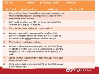 At the store exchange & refunds | PPTX