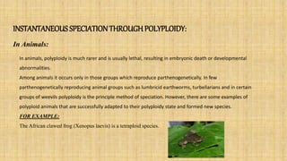 Instantaneous speciation thrugh polyploidy | PPTX