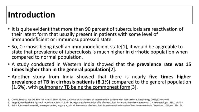 Antitubercular agents in TB patients with Chronic Liver disease (CLD) | PPTX