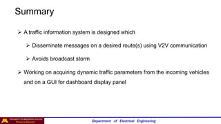 TRAFFIC INFORMATION SYSTEM TO DELIVER IN-VEHICLE MESSAGES ON PRE ...