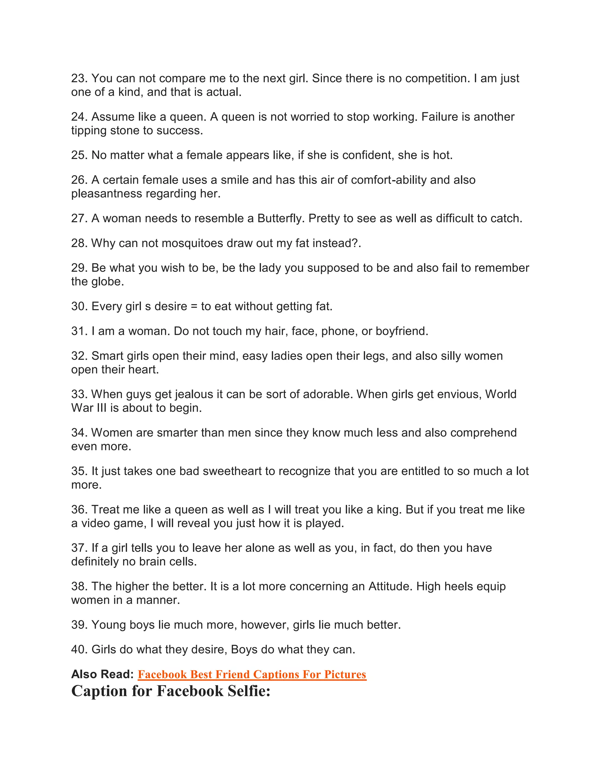 Attitude Captions for Facebook | PDF