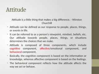 ATTITUDE AND BEHAVIOUR, MEANING, DIFFERENCE | PPTX