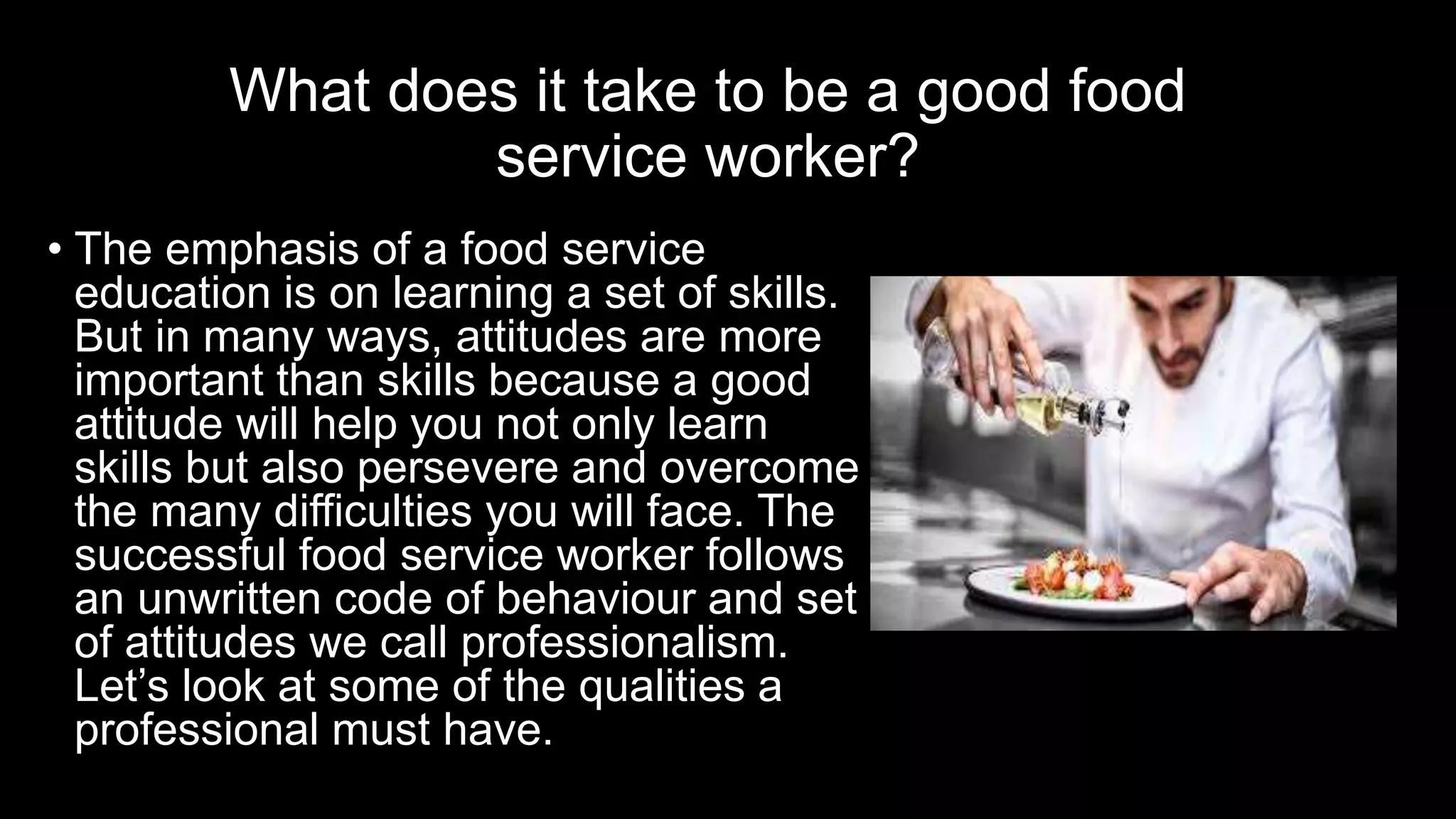 Attitude and behaviour in the kitchen | PPTX