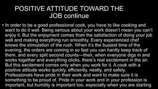 Attitude and behaviour in the kitchen | PPTX