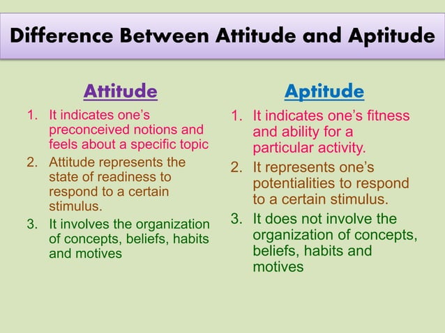 Attitude, Aptitude and Interest | PPTX | Mental Health | Diseases and Conditions