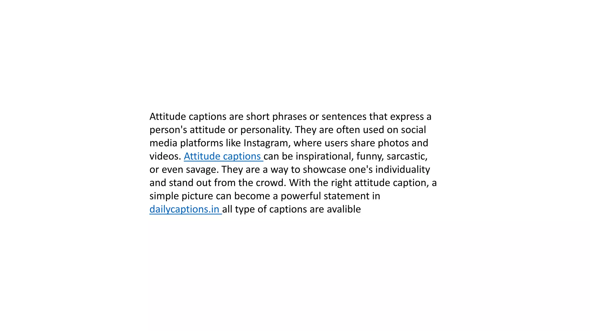 Attitude captions | PPTX