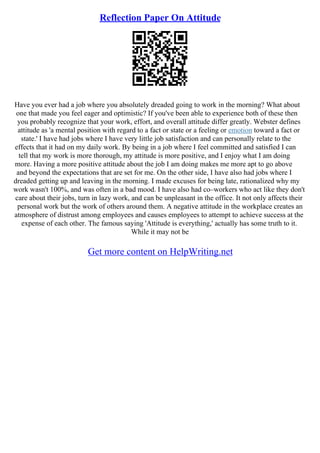 Attitude Essay | PDF