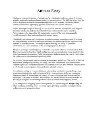 Attitude Essay | PDF