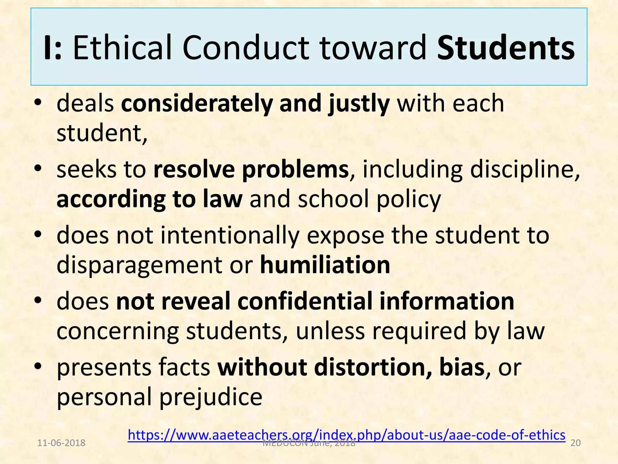 Attitude, Ethics and Communication-skills for the Teacher and the ...