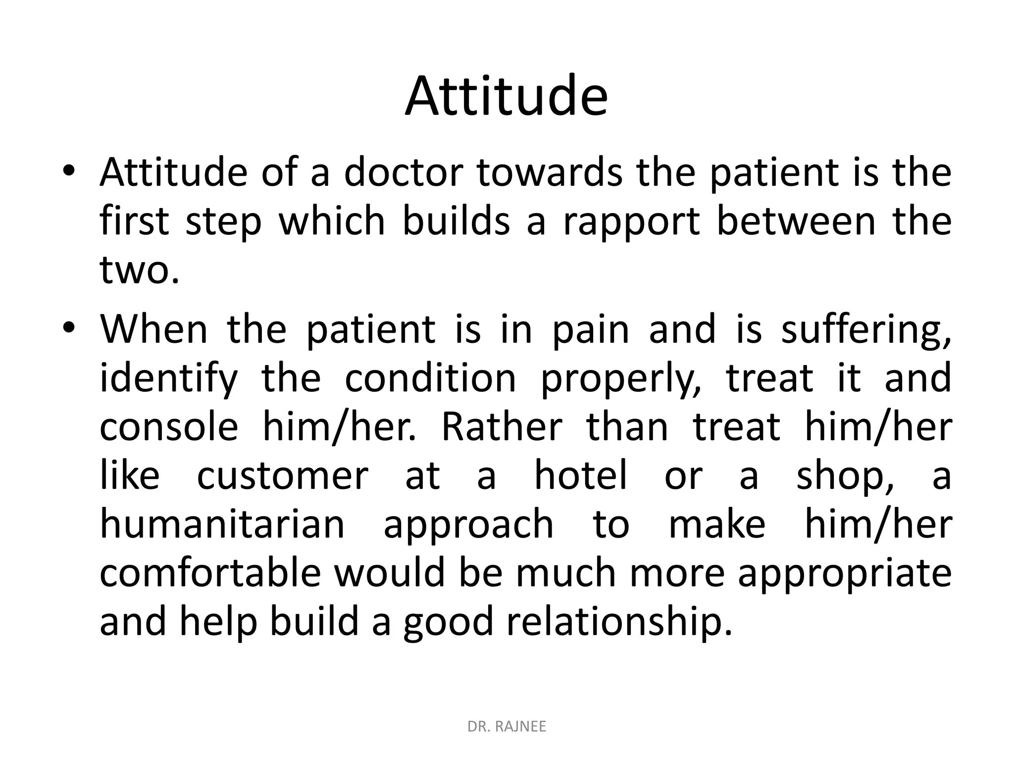 Attitude, ethics & communication (aetcom)3 Module 1.3: Doctor-Patient ...