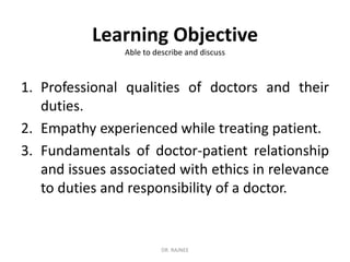 Attitude, ethics & communication (aetcom)3 Module 1.3: Doctor-Patient ...