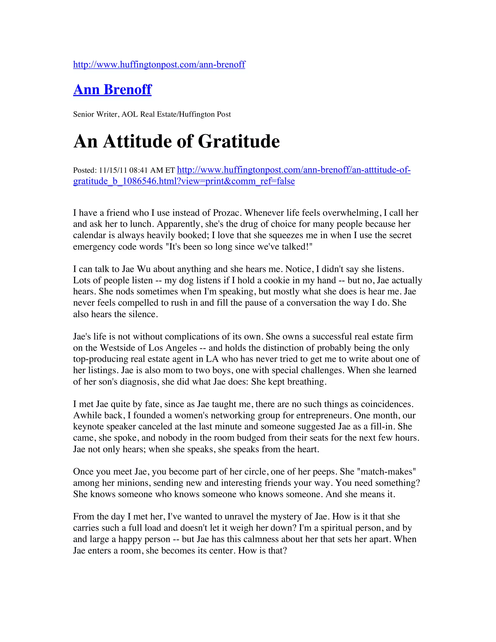 Attitude Of Gratitude Article | PDF