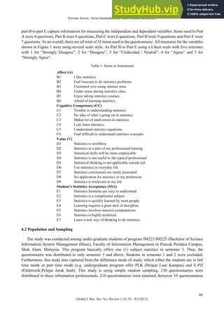 Attitude Of Students Towards Statistics Application | PDF