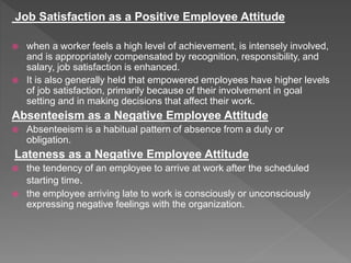Attitude and personality of an employee and its influence on ...