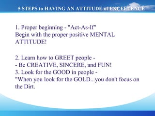 Attitude for excellence | PPT