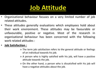 Attitudes - Organisational Behaviour | PPTX